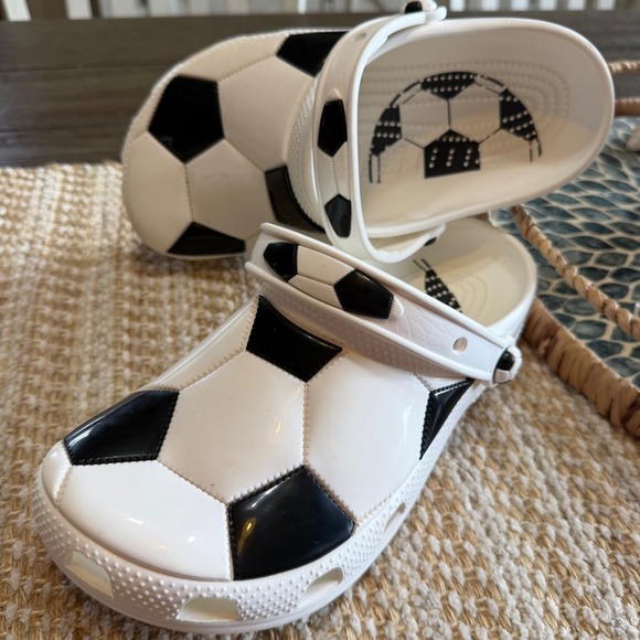 CROCS | Shoes | Crocs Kids Junior 6 Soccer Ball Classic Clogs White ...